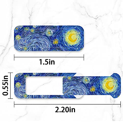 Webcam Cover, 3 Pieces, Laptop Camera Cover, Privacy Shielding Capacity is Twice as Big as The Traditional, Suitable for Computer Mobile Phones, laptops, Tablets and so on (Blue Pattern)