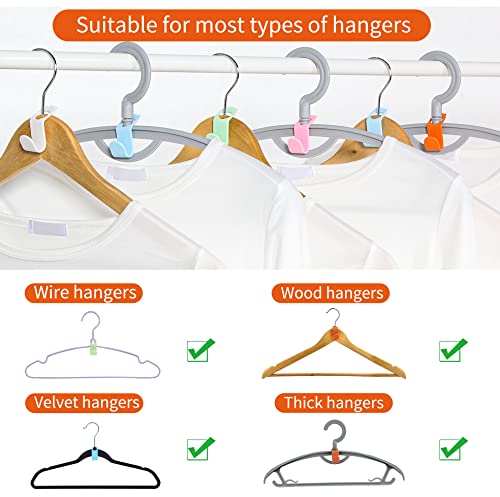 SLMT Clothes Hanger Connector Hooks 40 PCS Cat Shaped Space Saving Hanger Extender Hooks for Velvet Hangers Wooden Hangers Wire Hangers Heavy Duty Hangers