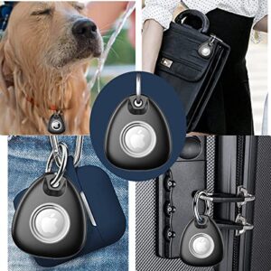 4 Pack Waterproof Airtag Holder Keychain Case, MLQYC Apple Air Tag GPS Tracker Full-Body Protective Cover for Wallet,Luggage,Cat,Dog,Pets (Black)