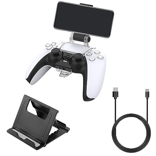 ANLINKSHINE PS5 Controller Phone Mount Clip, Mobile Gaming Clip Cell Phone Stand Holder Replacement, with Adjustable Stand Compatible with Playstation 5 Dualsense Controller Remote Play