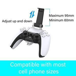 ANLINKSHINE PS5 Controller Phone Mount Clip, Mobile Gaming Clip Cell Phone Stand Holder Replacement, with Adjustable Stand Compatible with Playstation 5 Dualsense Controller Remote Play