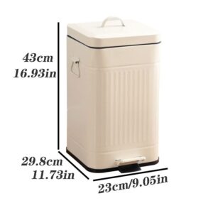 Trash Cans 12L Simple Kitchen Foot-Operated Trash Can Stainless Steel Square Trash Can for Living Room Bedroom Toilet Garbage Bin