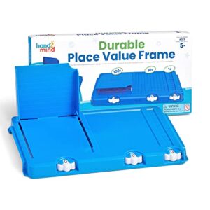 hand2mind durable place value frame, base ten frames place value blocks, math manipulatives kindergarten, base 10, plastic base ten blocks frame, math classroom supplies, homeschool curriculum