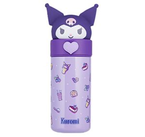 kuromi stainless steel insulated water bottle 350ml - purple