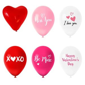 60PCS Valentine’s Day Decorations Latex Balloons - Heart Valentines School Class Home Party Supplies Ornaments