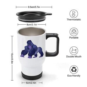 Gorilla 14 Oz Travel Coffee Mug Stainless Steel Vacuum Insulated Cup with Lid