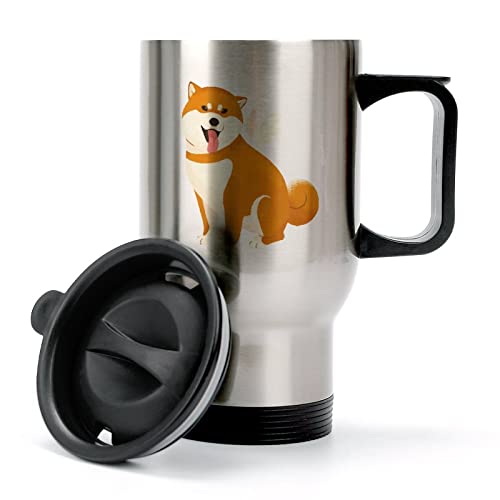 Cute Shiba Inu Akita Dog 14 Oz Travel Coffee Mug Stainless Steel Vacuum Insulated Cup with Lid