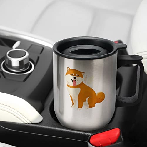 Cute Shiba Inu Akita Dog 14 Oz Travel Coffee Mug Stainless Steel Vacuum Insulated Cup with Lid