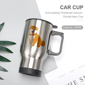 Cute Shiba Inu Akita Dog 14 Oz Travel Coffee Mug Stainless Steel Vacuum Insulated Cup with Lid