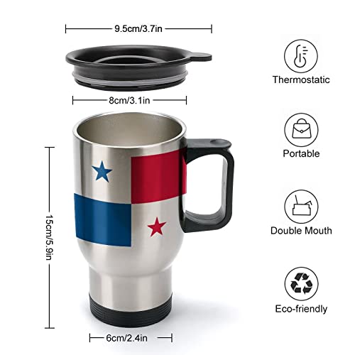 Flag of Panama 14 Oz Travel Coffee Mug Stainless Steel Vacuum Insulated Cup with Lid