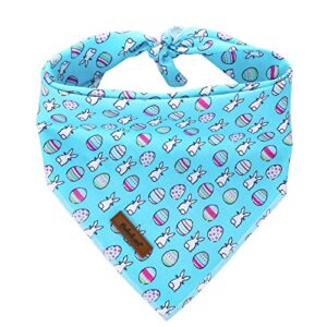 babole pet easter gift dog bandanas, 1pc rabbit egg washable square dog scarfs for small medium large dogs adjustable dogs bib scarfs for girl and boy(s)