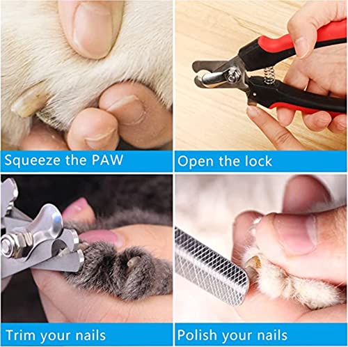 ID Pets Nail Clippers with Safety Guard to Avoid Over-Cutting, Safe Professional Grooming Tool for Dog & Cat (Blue)