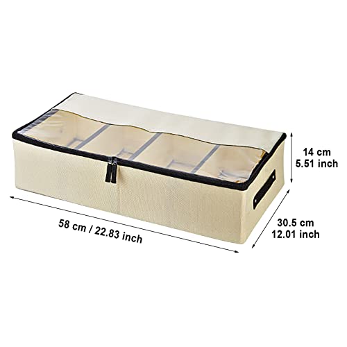 TUNKENCE Transparent Shoe Box Storage Box Space Saving Bed Bottom Shoe Cabinet Household Proof Shoe Organizer Kitchen Storage