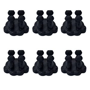 xhuoqdk 6pcs silicone toothbrush hook silicone hook bear hook razor towel plug wire key for bathroom living room kitchen office locker dormitory door (black)