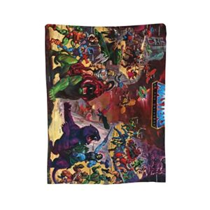 Pobecan He-Man and The Masters Anime of The Universe Blanket Throw Blankets Ultra Soft Flannel Lightweight Throws for Couch, Bed,All Seasons Use 80"x60"