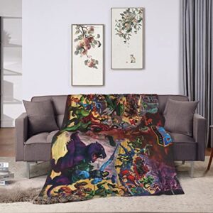 Pobecan He-Man and The Masters Anime of The Universe Blanket Throw Blankets Ultra Soft Flannel Lightweight Throws for Couch, Bed,All Seasons Use 80"x60"