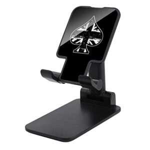 black british flag spades ace poker funny foldable desktop cell phone holder portable adjustable stand desk accessories