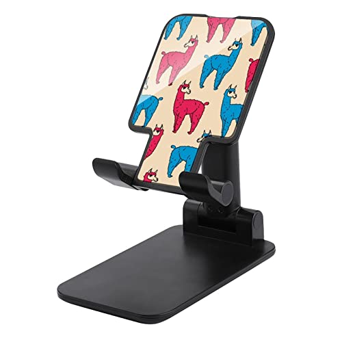 Cute Animal Fluffy Llama Funny Foldable Desktop Cell Phone Holder Portable Adjustable Stand Desk Accessories