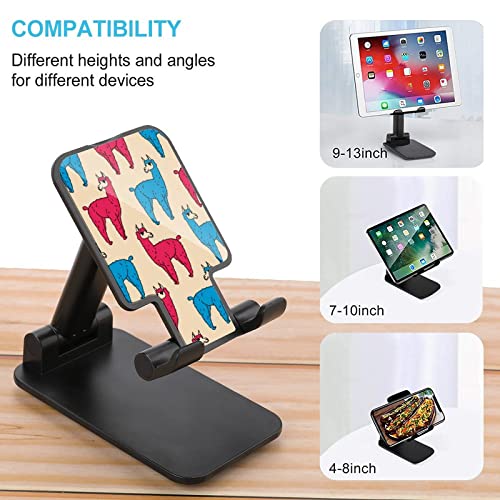 Cute Animal Fluffy Llama Funny Foldable Desktop Cell Phone Holder Portable Adjustable Stand Desk Accessories