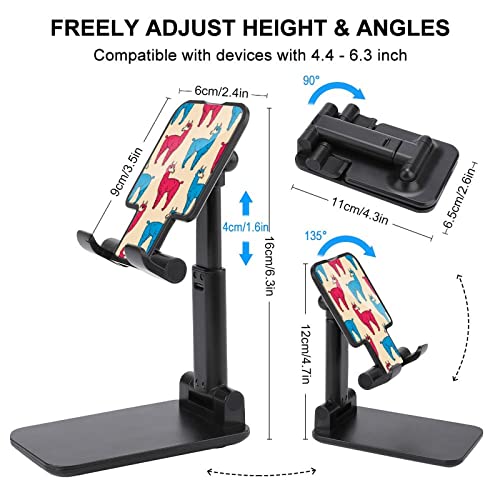 Cute Animal Fluffy Llama Funny Foldable Desktop Cell Phone Holder Portable Adjustable Stand Desk Accessories