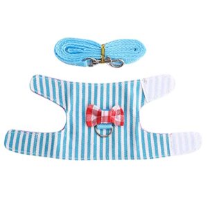 Yosoo Health Gear Small Animal Harness, 2Pcs Hamster Harness and, Ferret Harness, Pet Harness for Guinea Pig Bird Mouse, Red Grid Blue Stripes (XS)