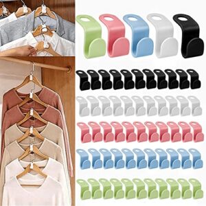 clothes hanger connector hooks hangers cascading hooks heavy duty connection hooks space saving hanger extenders clips for clothes for organizer closet (60)