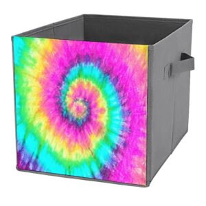 spiral tie dye large cubes storage bins collapsible canvas storage box closet organizers for shelves