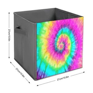 Spiral Tie Dye Large Cubes Storage Bins Collapsible Canvas Storage Box Closet Organizers for Shelves