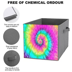 Spiral Tie Dye Large Cubes Storage Bins Collapsible Canvas Storage Box Closet Organizers for Shelves