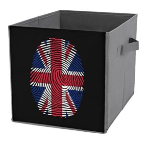 uk finger print large cubes storage bins collapsible canvas storage box closet organizers for shelves