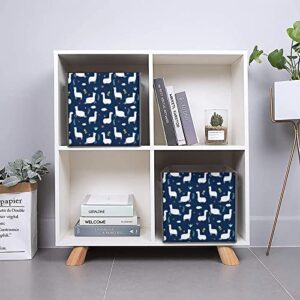 Cute Llama Alpaca Large Cubes Storage Bins Collapsible Canvas Storage Box Closet Organizers for Shelves