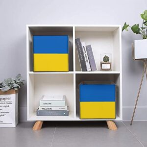 Flag of Ukraine Large Cubes Storage Bins Collapsible Canvas Storage Box Closet Organizers for Shelves