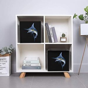 Marlin Fish Large Cubes Storage Bins Collapsible Canvas Storage Box Closet Organizers for Shelves