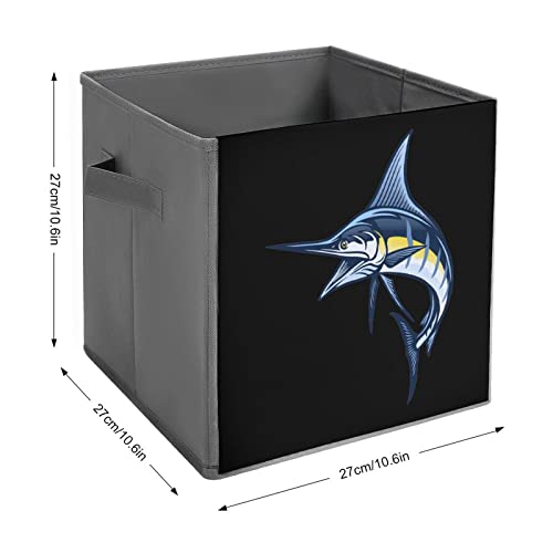 Marlin Fish Large Cubes Storage Bins Collapsible Canvas Storage Box Closet Organizers for Shelves