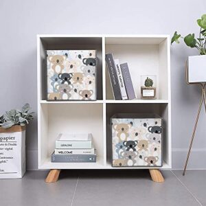 Funny Koala Bear Large Cubes Storage Bins Collapsible Canvas Storage Box Closet Organizers for Shelves