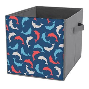 jumping dolphin large cubes storage bins collapsible canvas storage box closet organizers for shelves