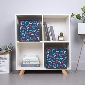 Jumping Dolphin Large Cubes Storage Bins Collapsible Canvas Storage Box Closet Organizers for Shelves