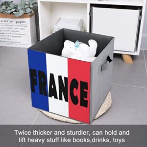 France Flag Large Cubes Storage Bins Collapsible Canvas Storage Box Closet Organizers for Shelves