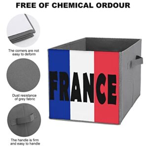 France Flag Large Cubes Storage Bins Collapsible Canvas Storage Box Closet Organizers for Shelves