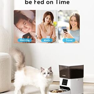 WUIPET Elevated Automatic Cat Feeders - WiFi Enabled Smart Pet Feeder with APP Control for Cats and Dogs - 17 Cups Height Adjustable Pet Dry Food Dispenser with Voice Recorder Up to 10 Meals Per Day