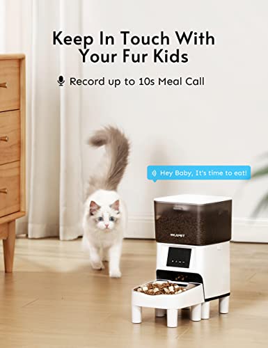 WUIPET Elevated Automatic Cat Feeders - WiFi Enabled Smart Pet Feeder with APP Control for Cats and Dogs - 17 Cups Height Adjustable Pet Dry Food Dispenser with Voice Recorder Up to 10 Meals Per Day