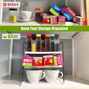 HITISPACE Kitchen Wrap Organizer Rack, Height Adjustable Aluminum Foil Organization and Storage, Kitchen Organization and Storage Foil and Plastic Wrap Organizer for Plastic Bag, Wrap, Foil & Box