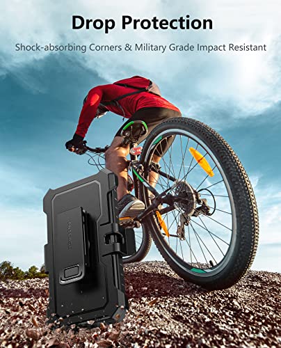 FNTCASE for Samsung Galaxy S23 Case: Heavy Duty Rugged Shockproof Protective Cover with Belt-Clip Holster & Kickstand | Military Grade Protection Durable Phone Case for Galaxy S23 6.1 inch (Black)