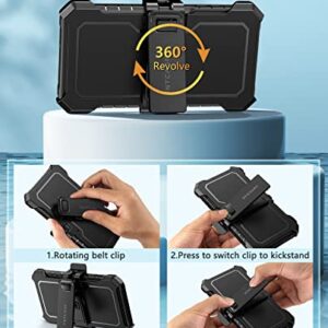 FNTCASE for Samsung Galaxy S23 Case: Heavy Duty Rugged Shockproof Protective Cover with Belt-Clip Holster & Kickstand | Military Grade Protection Durable Phone Case for Galaxy S23 6.1 inch (Black)