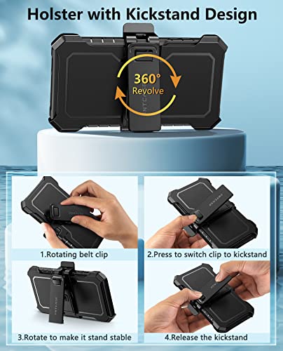 FNTCASE for Samsung Galaxy S23 Case: Heavy Duty Rugged Shockproof Protective Cover with Belt-Clip Holster & Kickstand | Military Grade Protection Durable Phone Case for Galaxy S23 6.1 inch (Black)