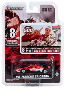 greenlight 11544 2022 ntt indycar series -#8 marcus ericsson, chip ganassi racing/huski chocolate / 2022 indy 500 champion 1:64 scale