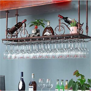 stylish simplicity wine rack, vintage wrought iron wine rack, ceiling wine rack, creative display rack, home goblet rack, restaurant kitchen bar decoration adjustable height (two colors and multiple