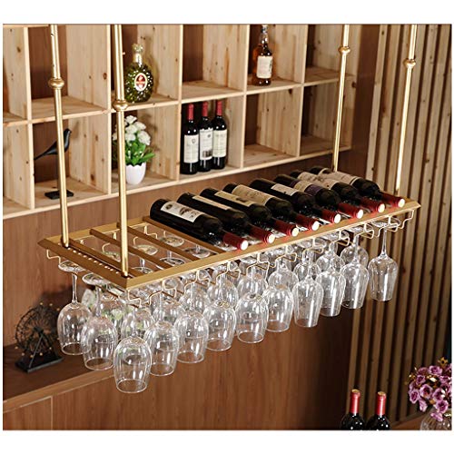 Stylish Simplicity Down Wine Glass Stylish Simplicity Rack Vintage Wrought Iron Household Simple Goblet Bracket Kitchen Cutlery Bottle Holder Adjustable Height Bar Floating Wine Rack (Golden 120 * 3