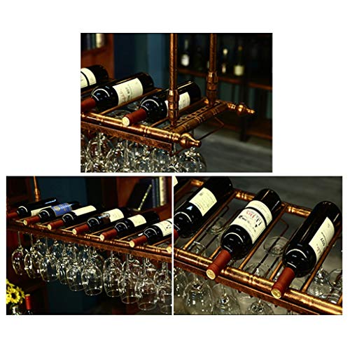 Stylish Simplicity Down Wine Rack, Retro Wrought Iron Wine Rack, Goblet Rack Home, Restaurant Kitchen Bar Decoration Floating Wine Rack Adjustable Height (Bronze Multi-Size), PIBM, Black, 100CM*3