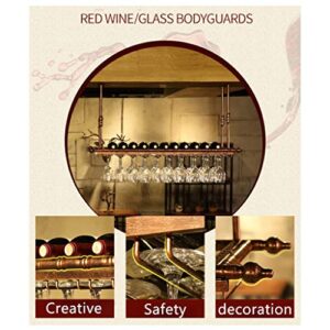 Stylish Simplicity Stylish Simplicity Down Wine Rack Vintage Wrought Iron Minimalist Style Multi-Functional Creative Display Wine Rack -Restaurant Kitchen Bar Living Room Floating Wine Rack (Bronze